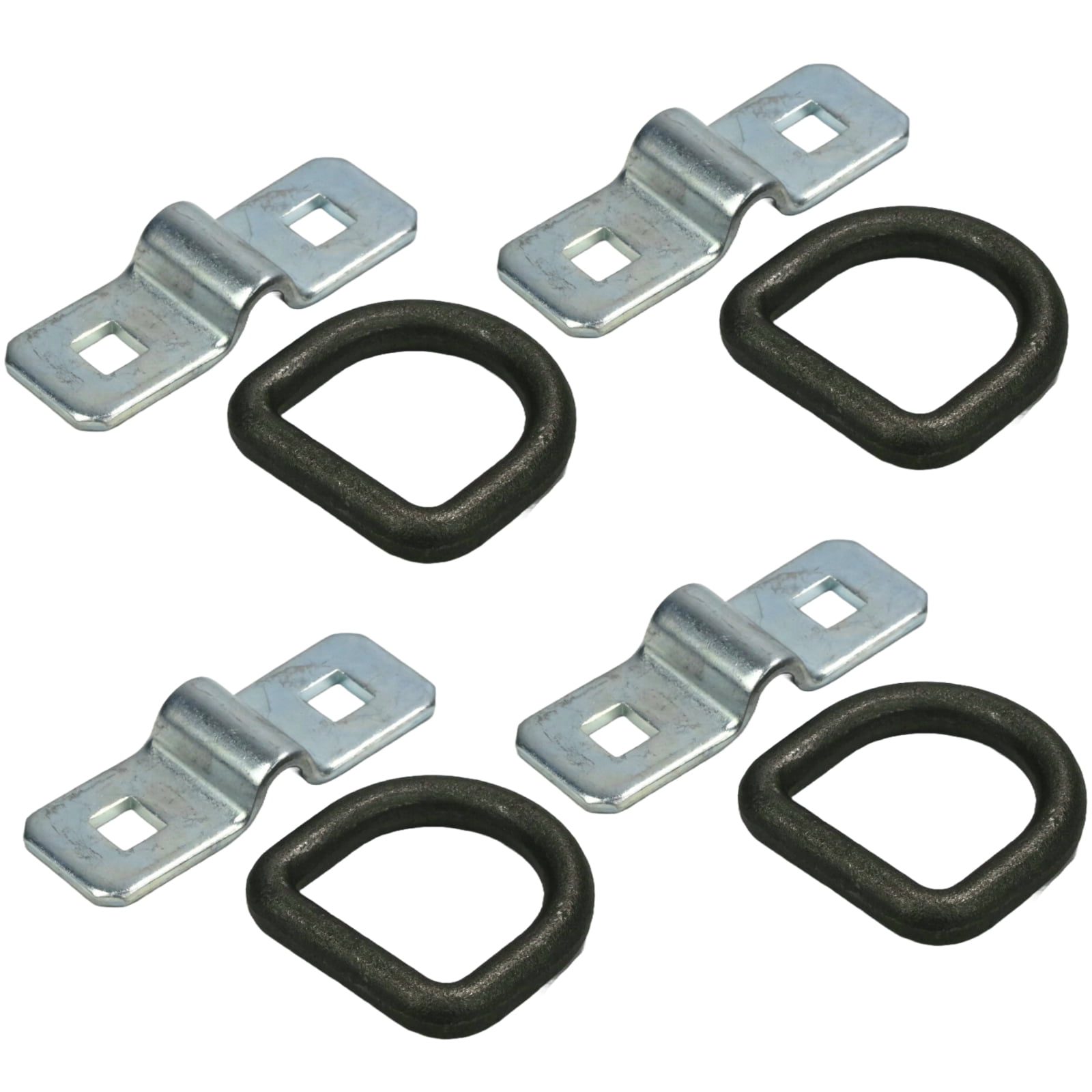 The ROP Shop 4-Pack 3/8" Steel D Rings & Clips Tie Down Rope Chain 5000 ...