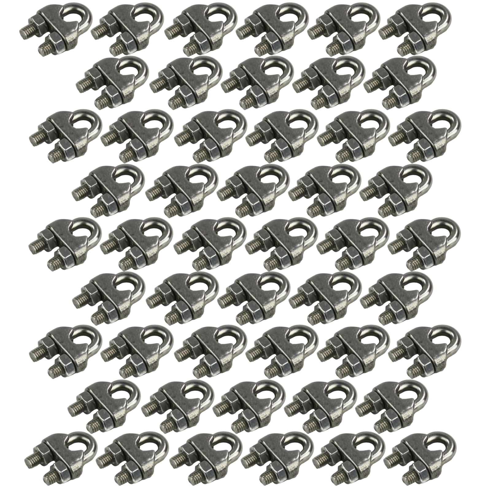 The ROP Shop (50-Pack) 1/4 Inch M6 Wire Rope Clip Cable Fastener Clamps ...