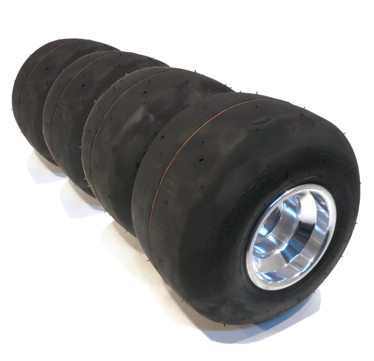 The ROP Shop 4 Pack - Tubeless Slick Tire 11x6.00-5 with Aluminum Rim ...