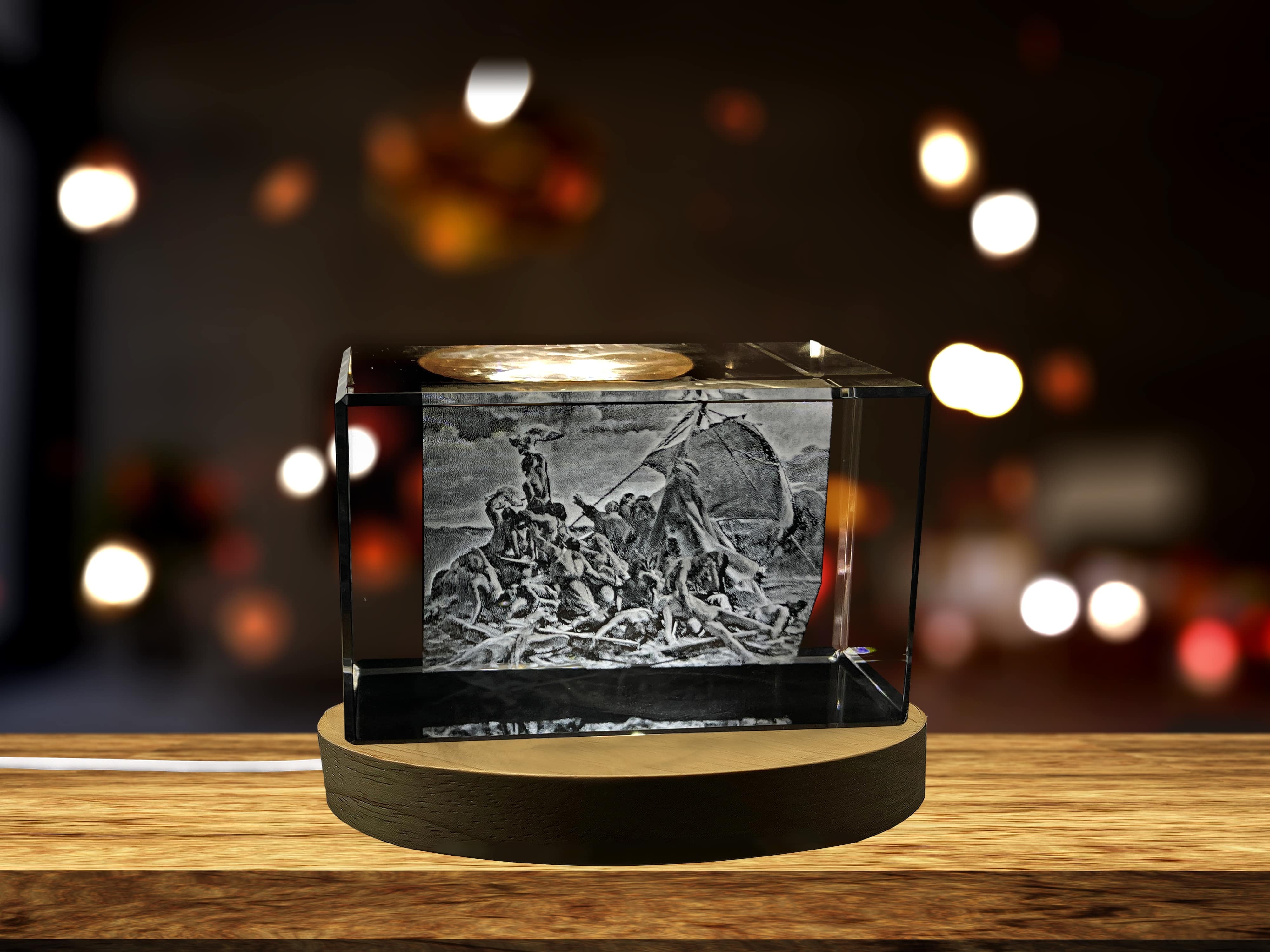 The Raft of the Medusa 3D Engraved Crystal Keepsake/Gift/Decor ...