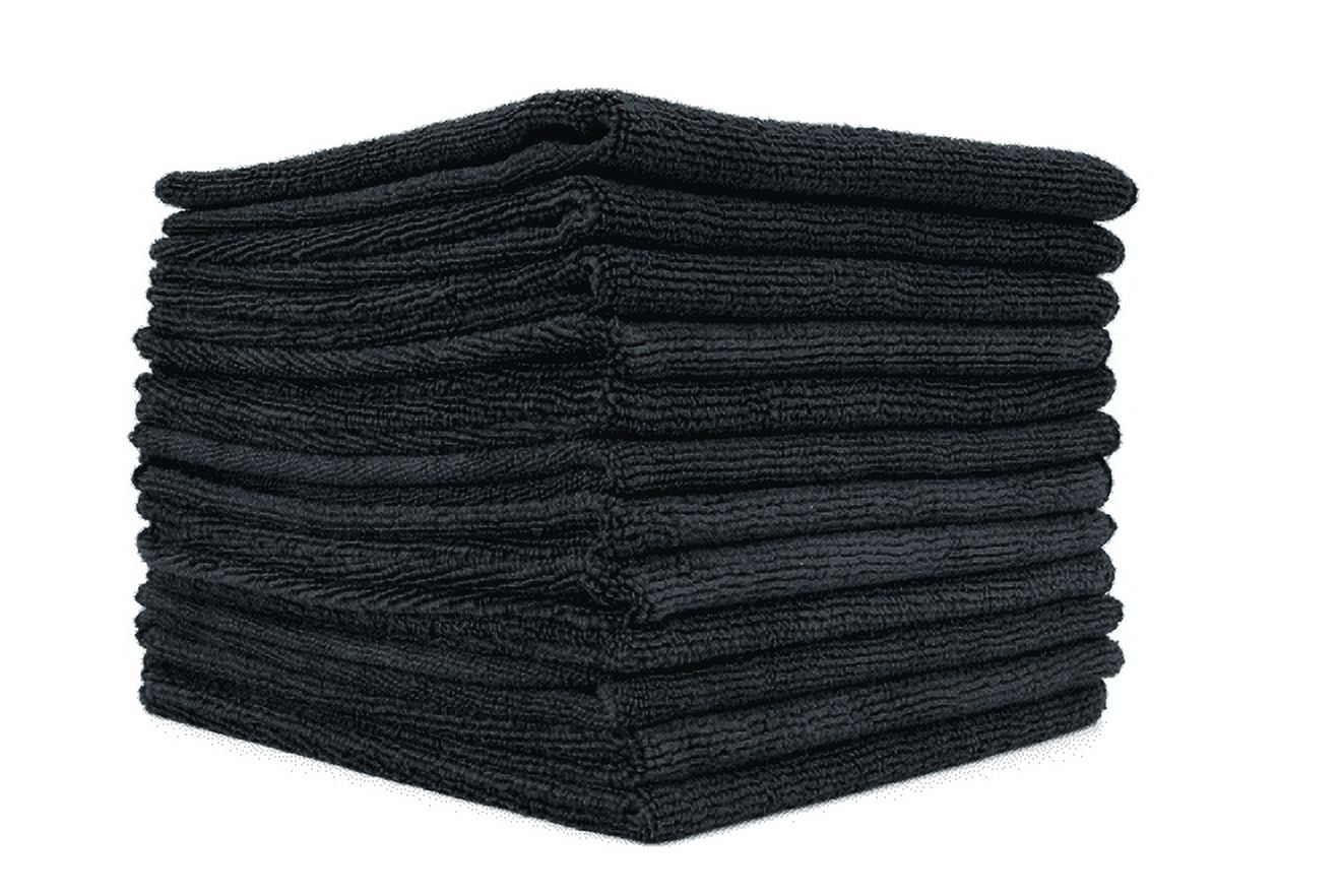 The Rag Company 51616-TERRY-BLK 16x16 All-Purpose Microfiber Towel ...