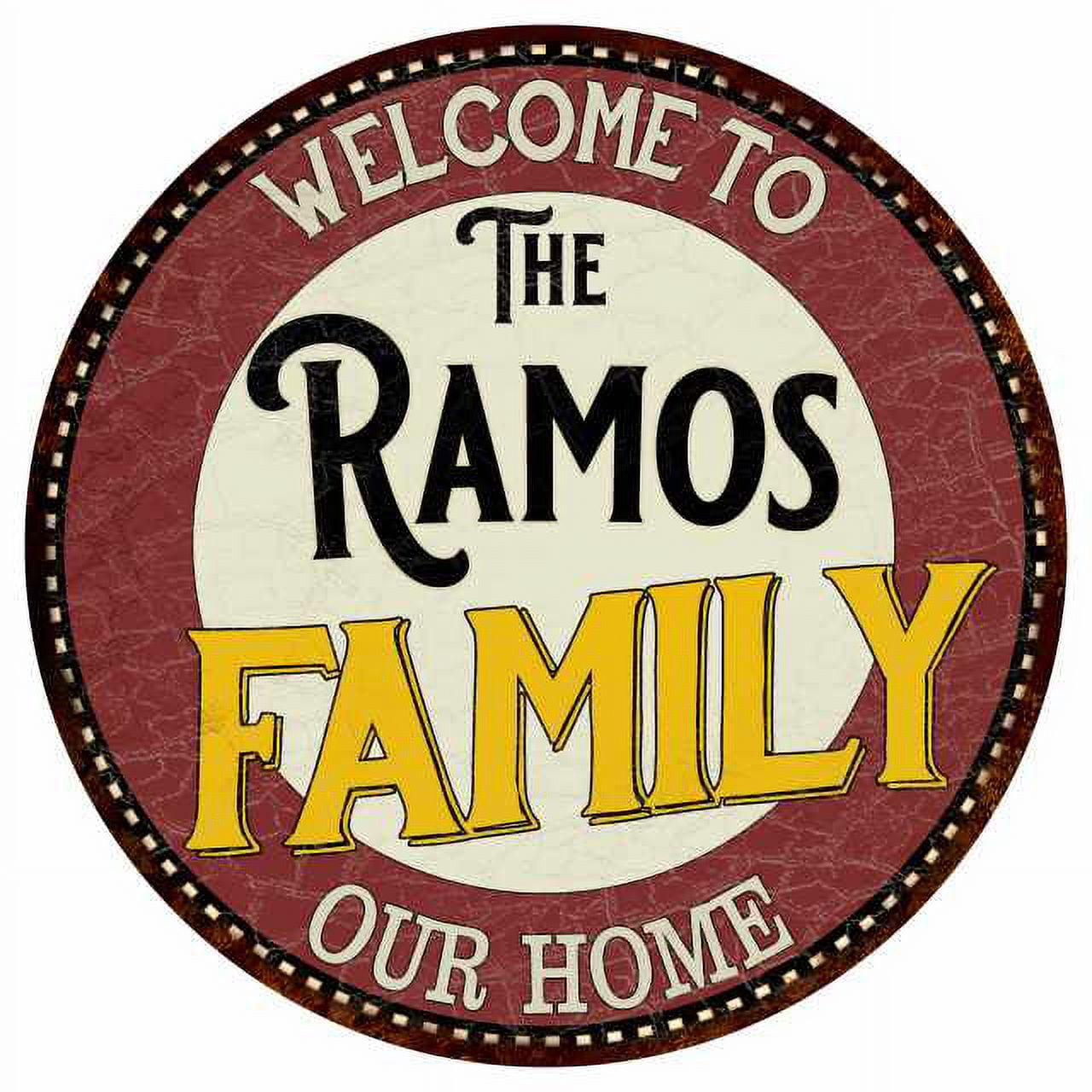 The Ramos Family 12" Round Metal Sign Kitchen Game Room Décor ...
