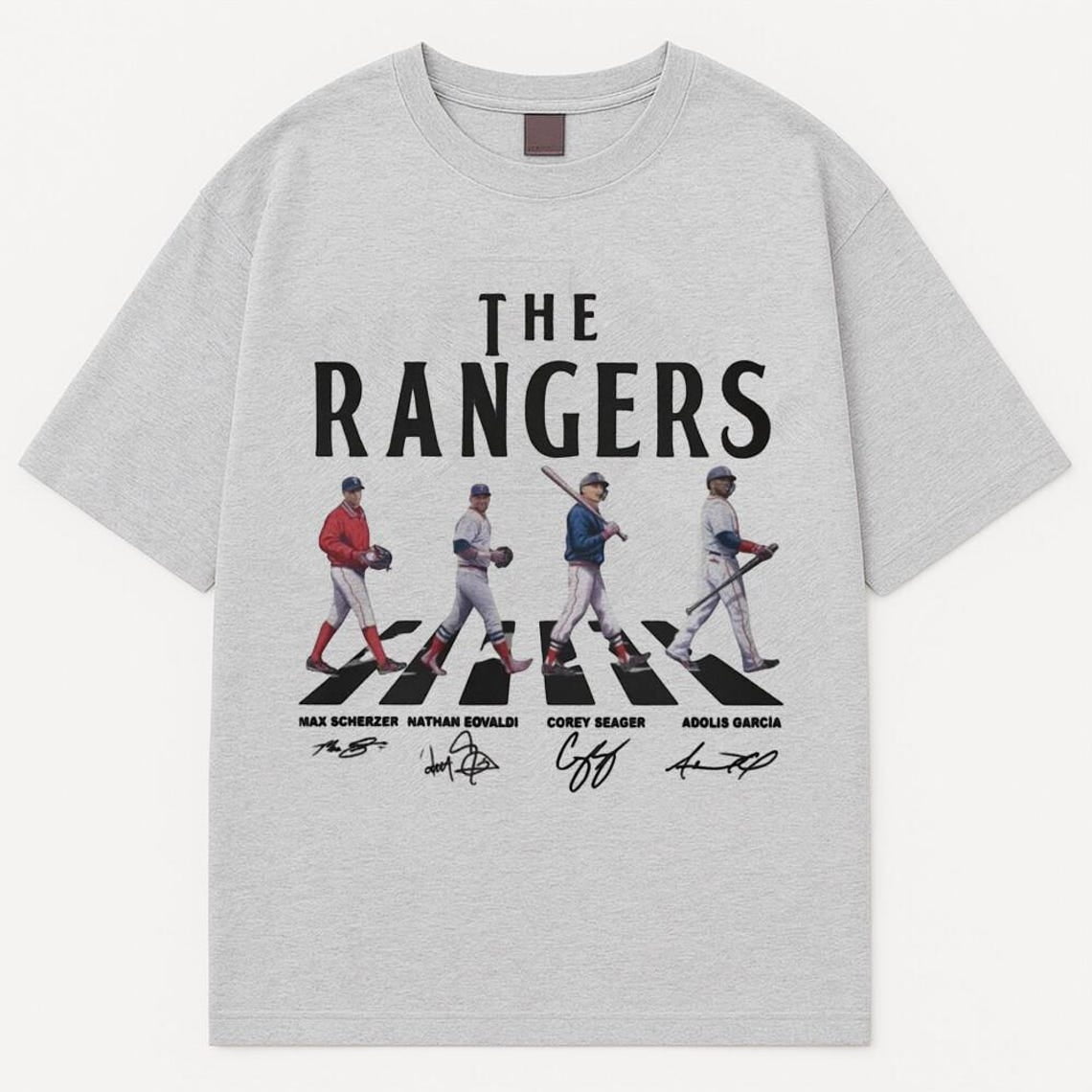 The Rangers Baseball Team Abbey Road Album Concept Retro Shirt,Sand ...