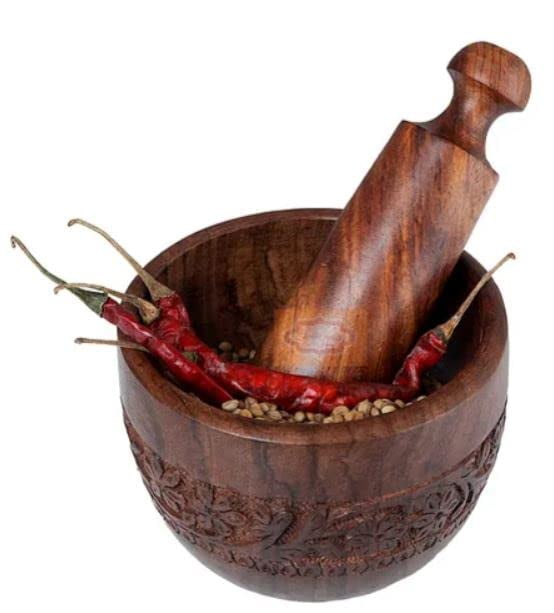 The Rapid Maturation Wooden Okhli Mortar Imam Dasta Mortar and Pestle ...
