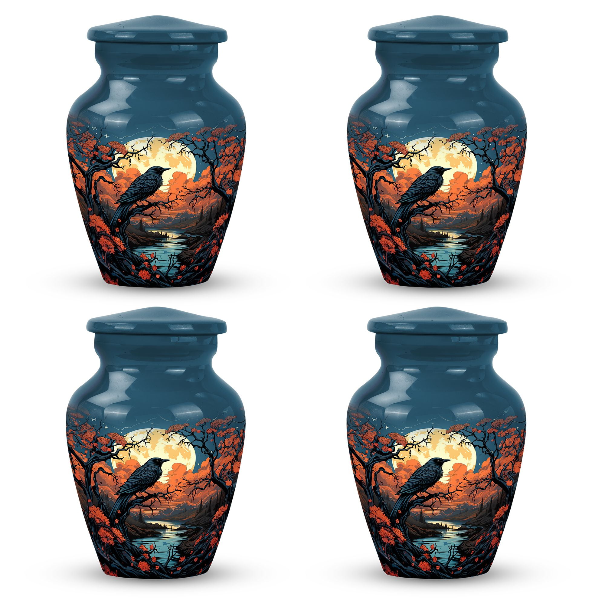 The Raven's Moonlit Sonata Burial Urns For Cremated Remains - Cremation ...