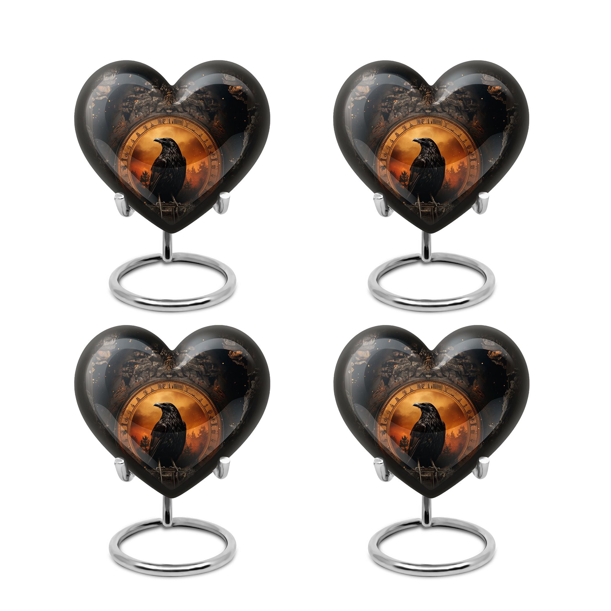 The Raven's Watch - Heart Keepsake Urn - Unique Compact Urn for Adult ...