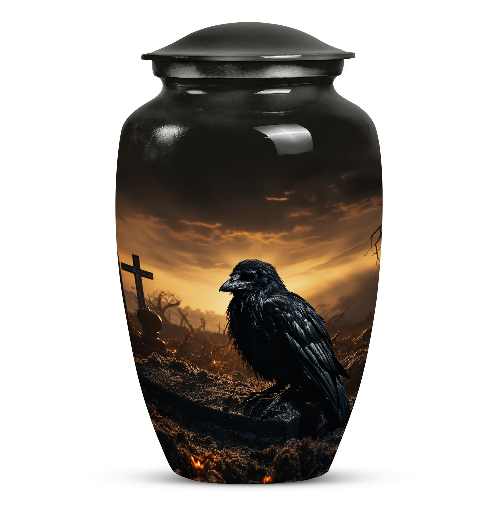 The Raven's Watch over Forgotten Realms - Large Cremation Urn for Men ...