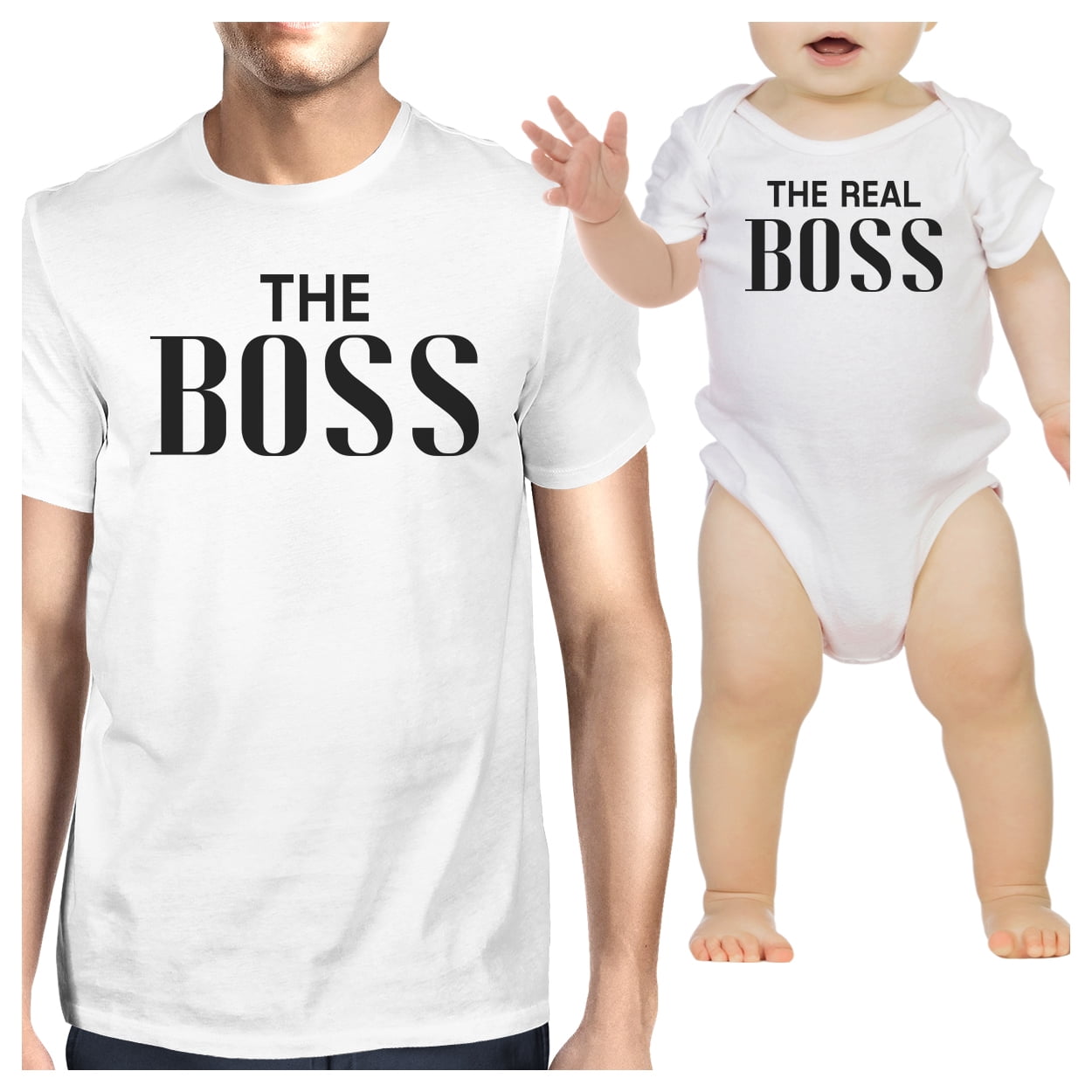 The Real Boss White Dad and Baby Girl Matching Tops Funny Dad Gifts ...