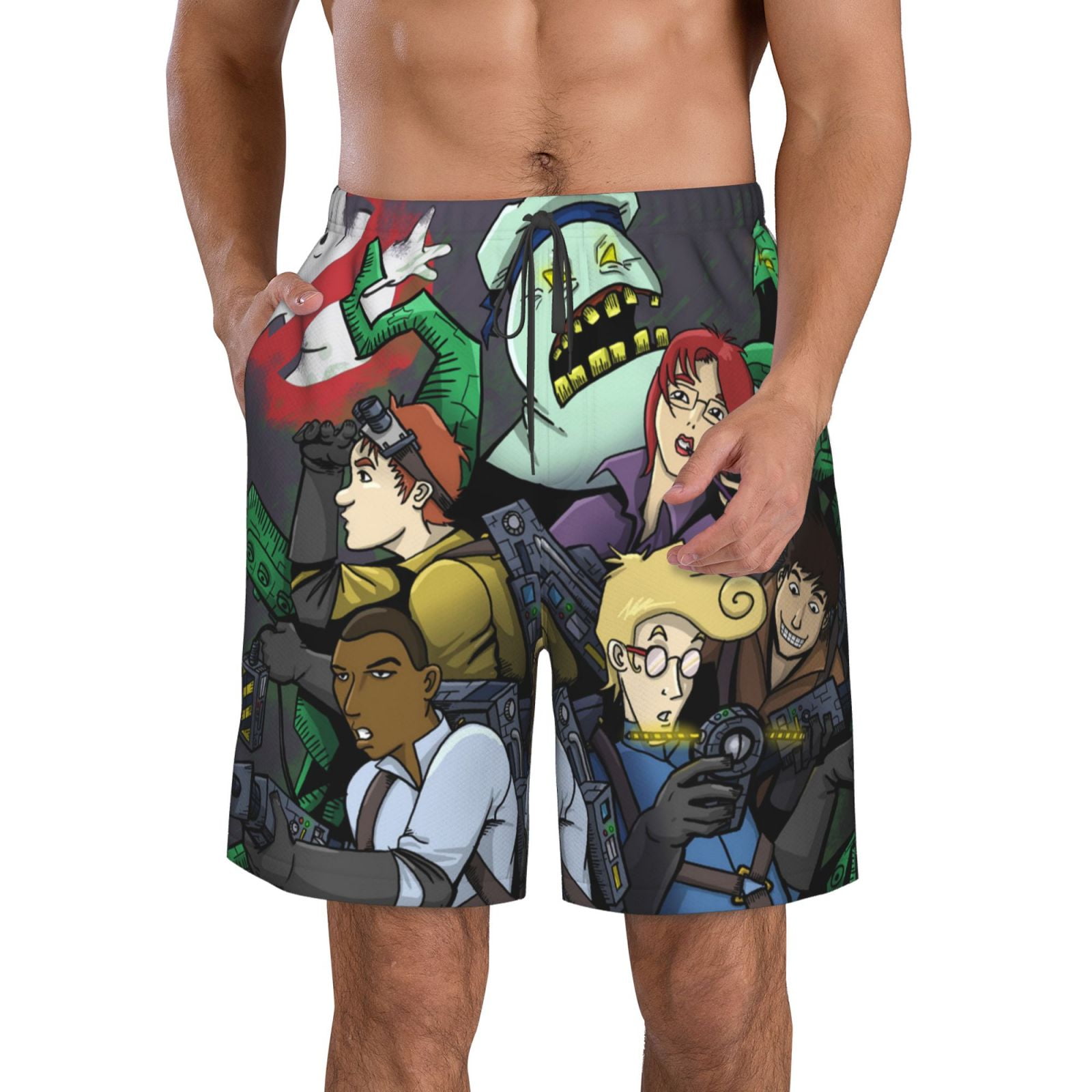 The Real Ghostbusters Men's Beach Shorts Swim Trunks Casual Quick Dry ...