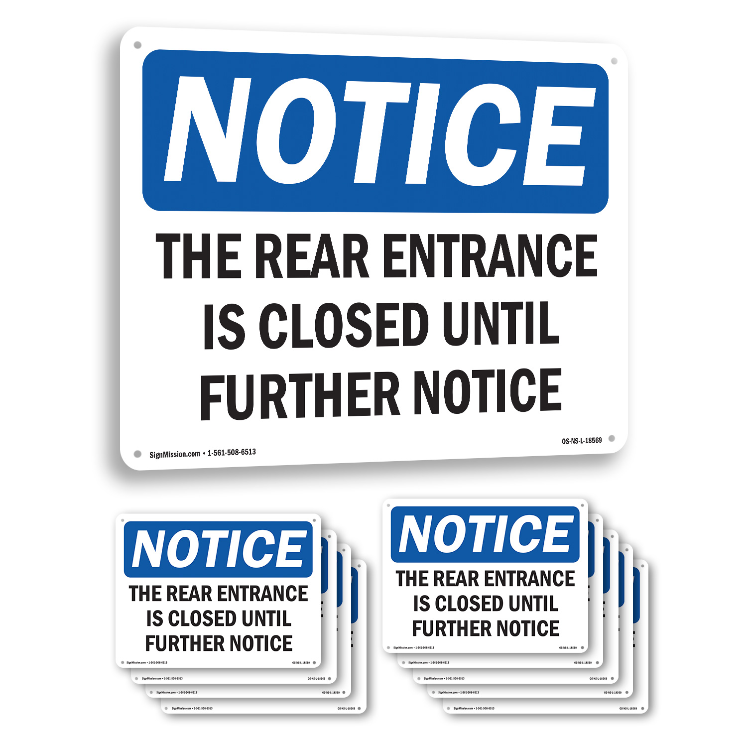 The Rear Entrance Is Closed Until Further Notice OSHA Notice Rigid ...