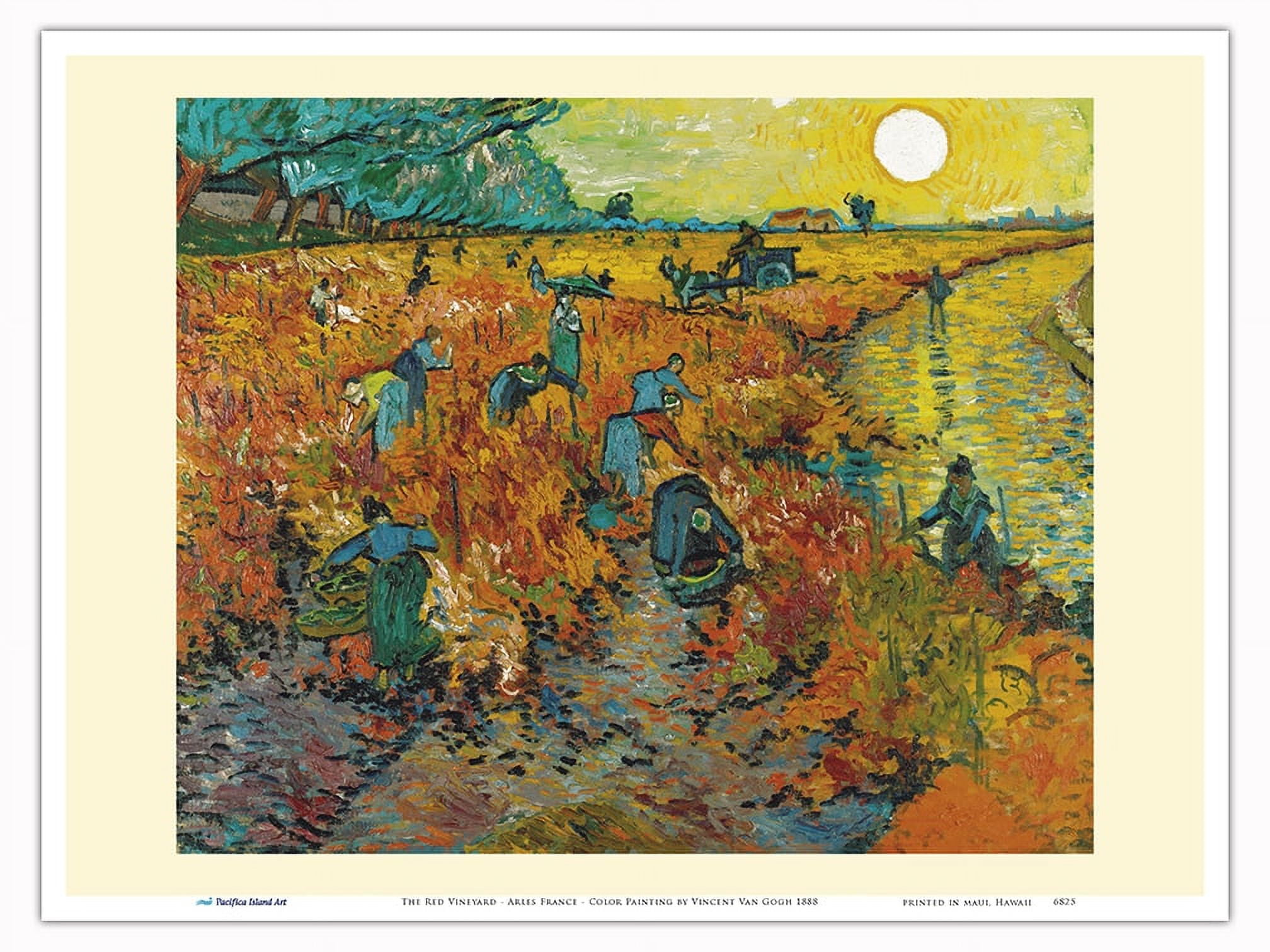 The Red Vineyard - Arles France - From an Original Color Painting by ...