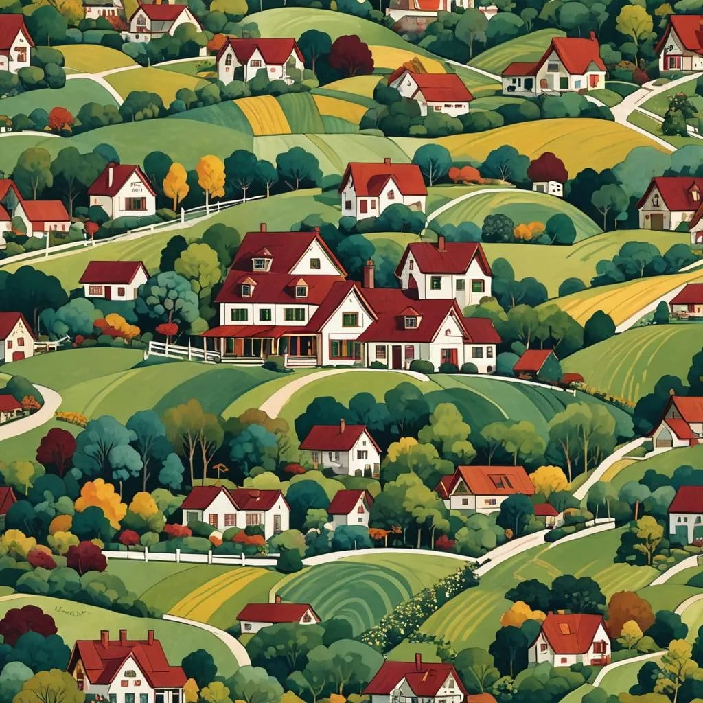 The Red, green and gold Village 1000 Adult puzzles - puzzle props for ...