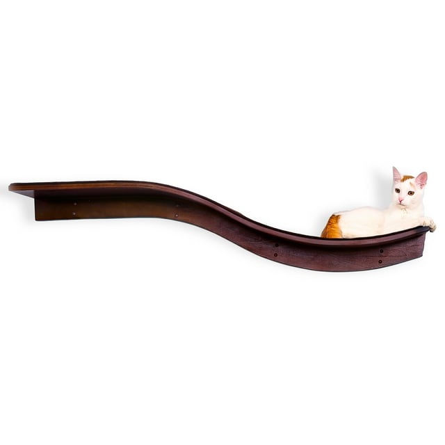 The Refined Feline, Lotus Branch Cat Shelf, Mahogany - Walmart.com