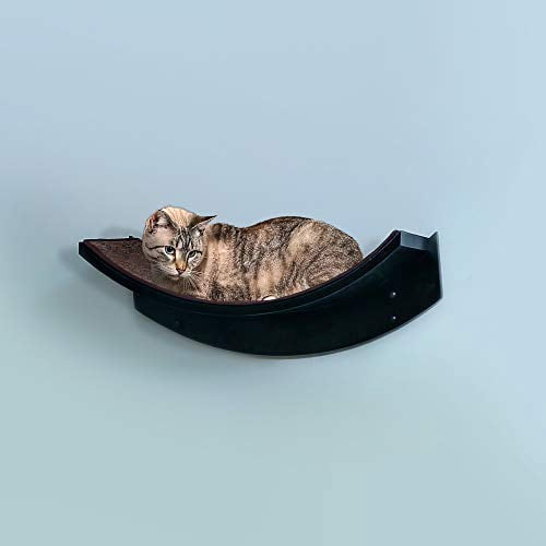 The Refined Feline Lotus Leaf Cat Shelf, Modern Sturdy Curved Design ...
