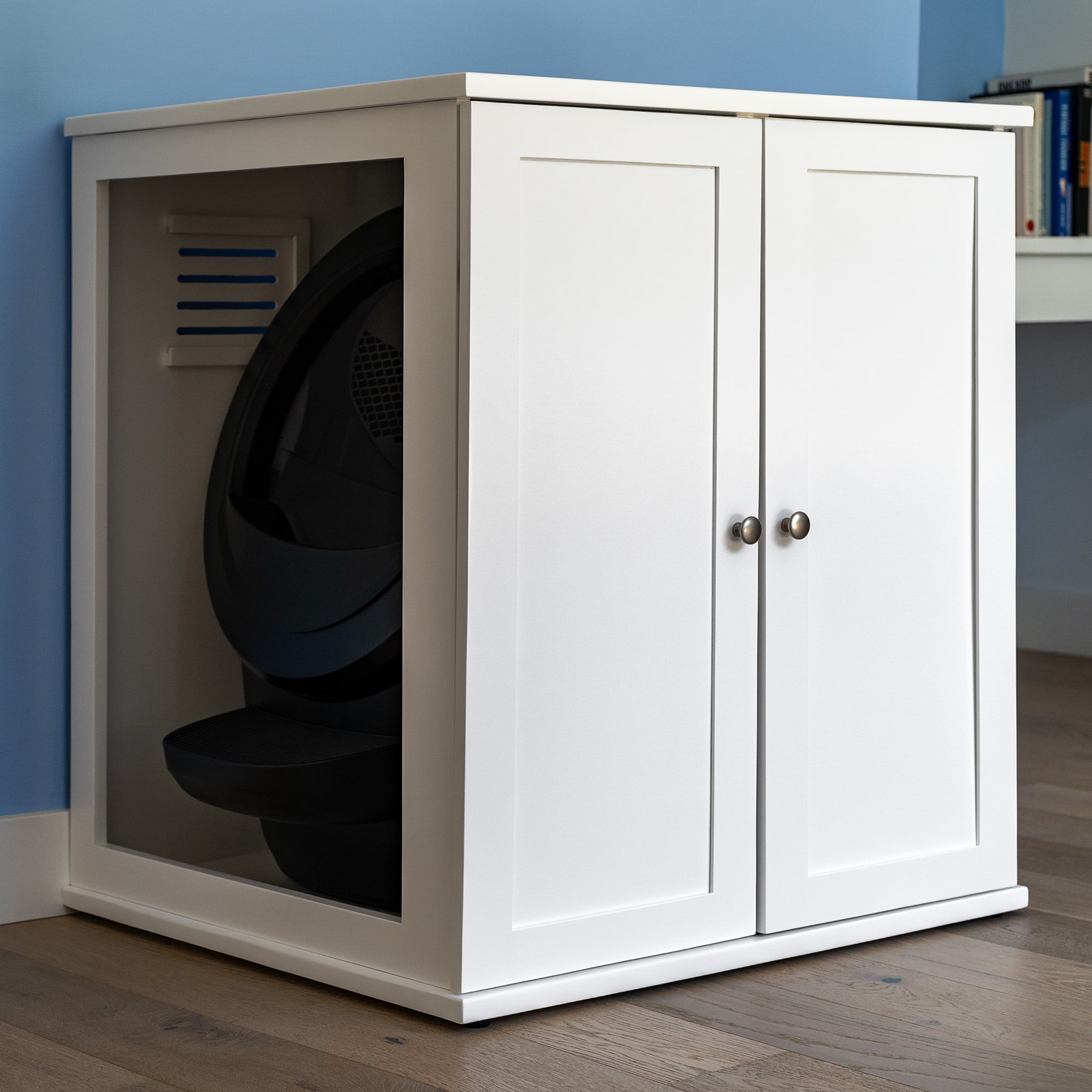 The Refined Feline Self Cleaning Litter Box Cabinet - Modern - White ...