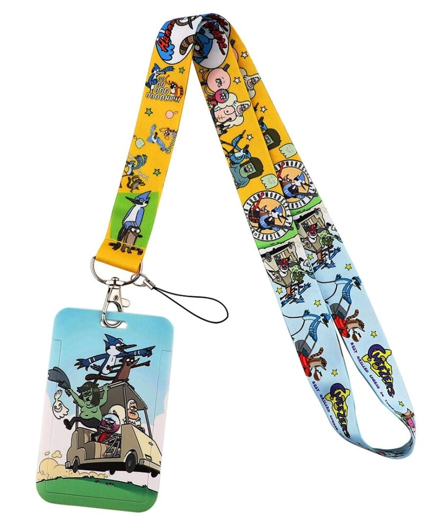 The Regular Show Cartoon Themed Lanyard With ID Holder Keychain ...