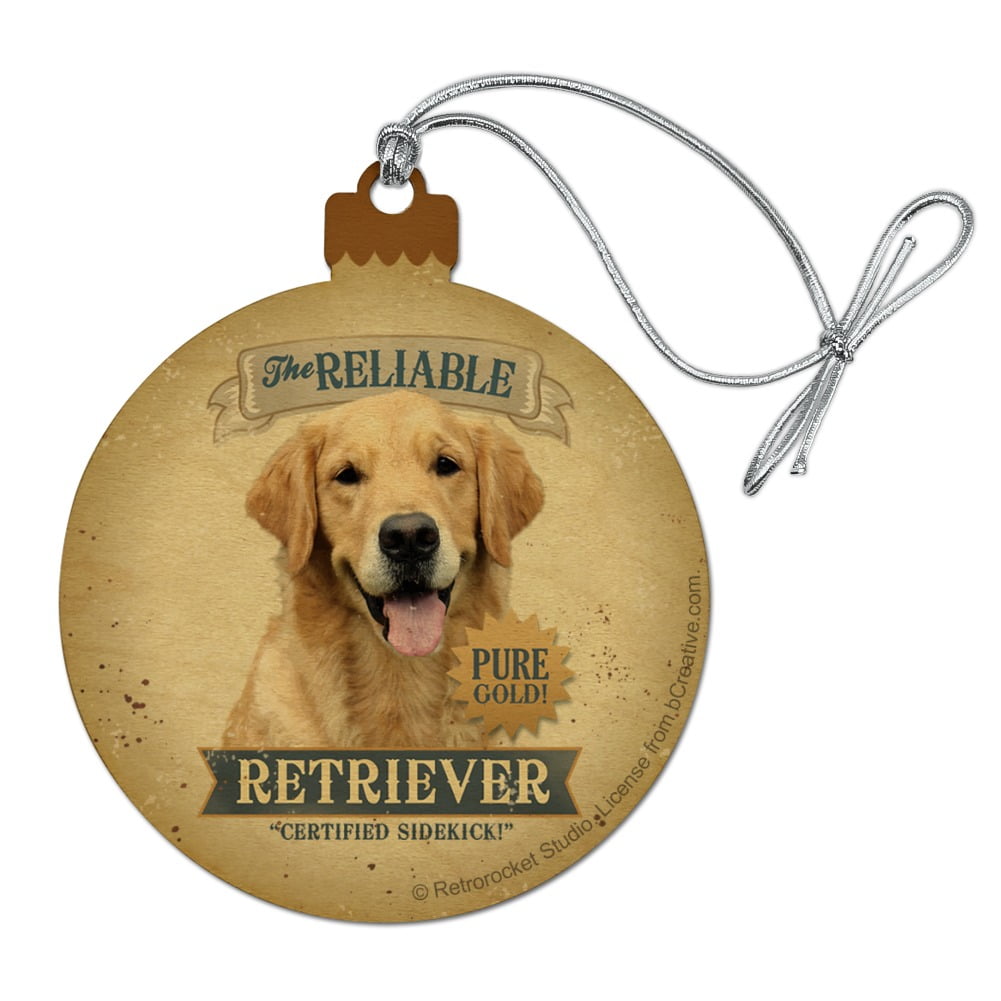 The Reliable Retriever Certified Sidekick Pure Gold Wood Christmas Tree ...