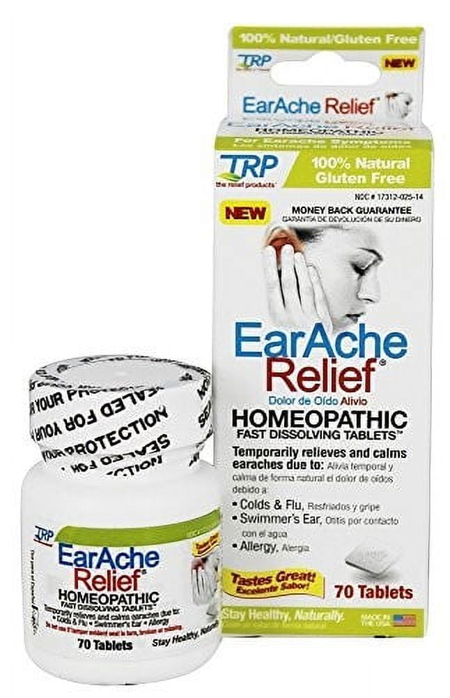 The Relief Products Earache Relief Tablets, 70 Count HSA/FSA Eligible ...