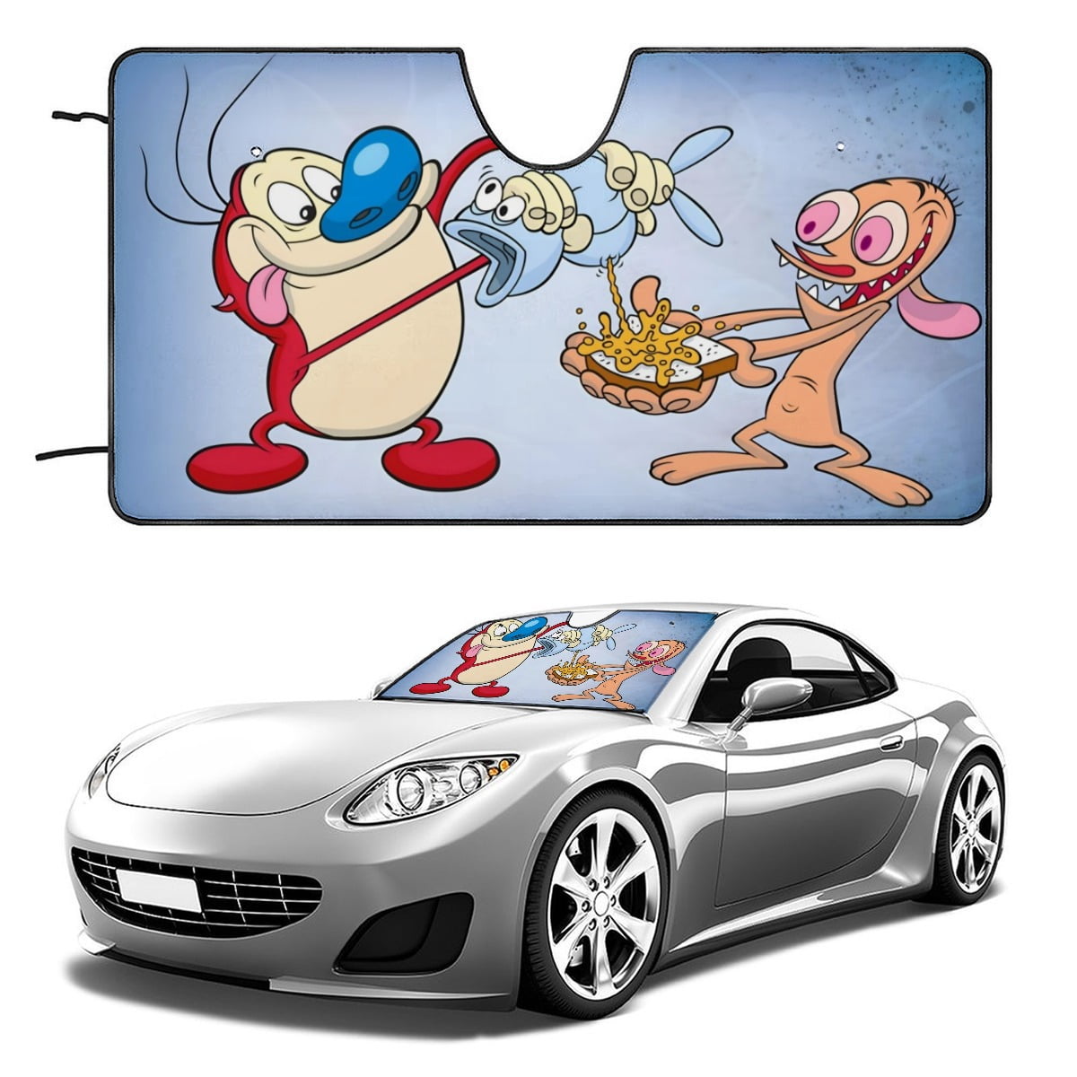 The Ren & Stimpy Show-theme Windshield Sun Shade Front Protector ...