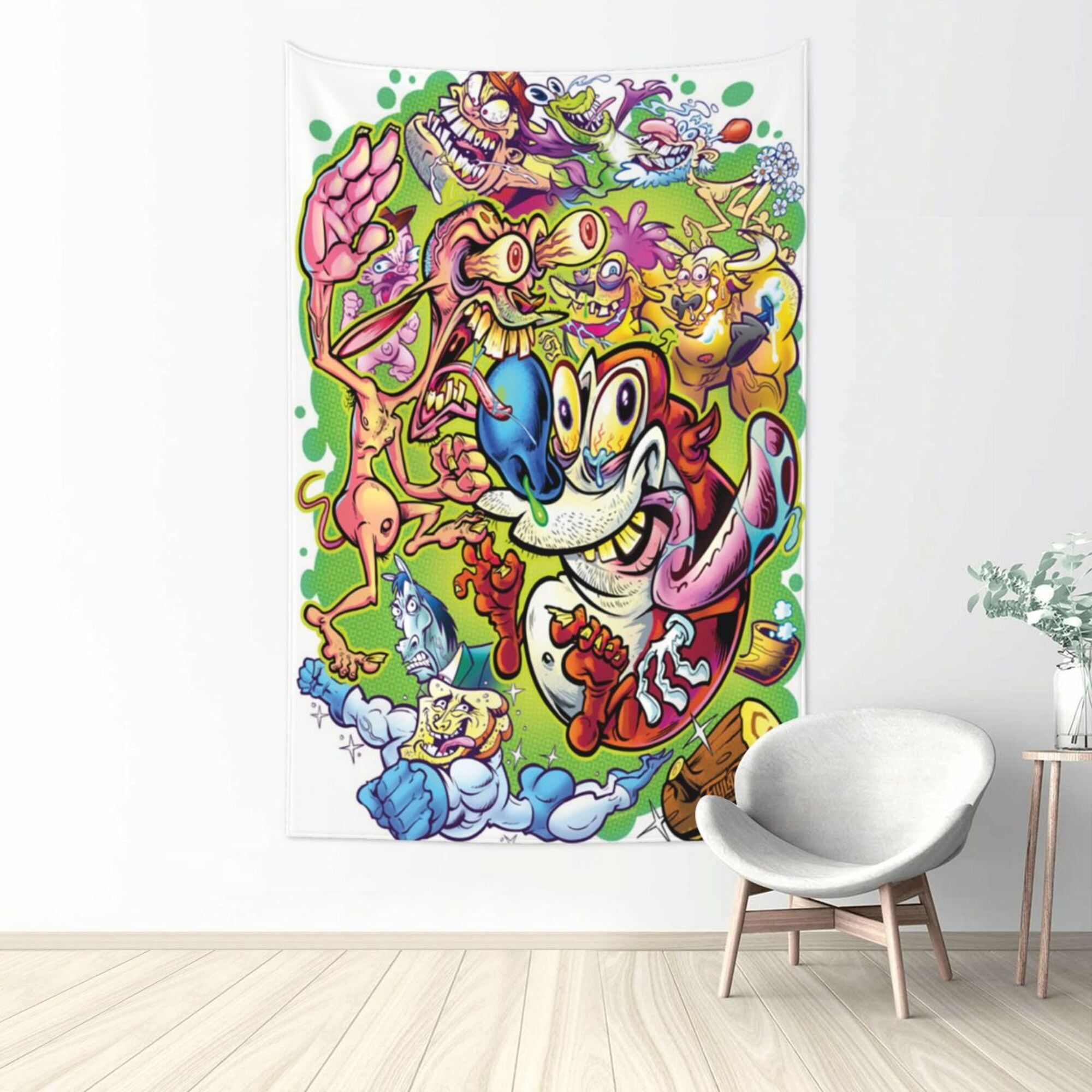 The Ren and Stimpy Show Anima tapestry poster bedroom room decorated ...