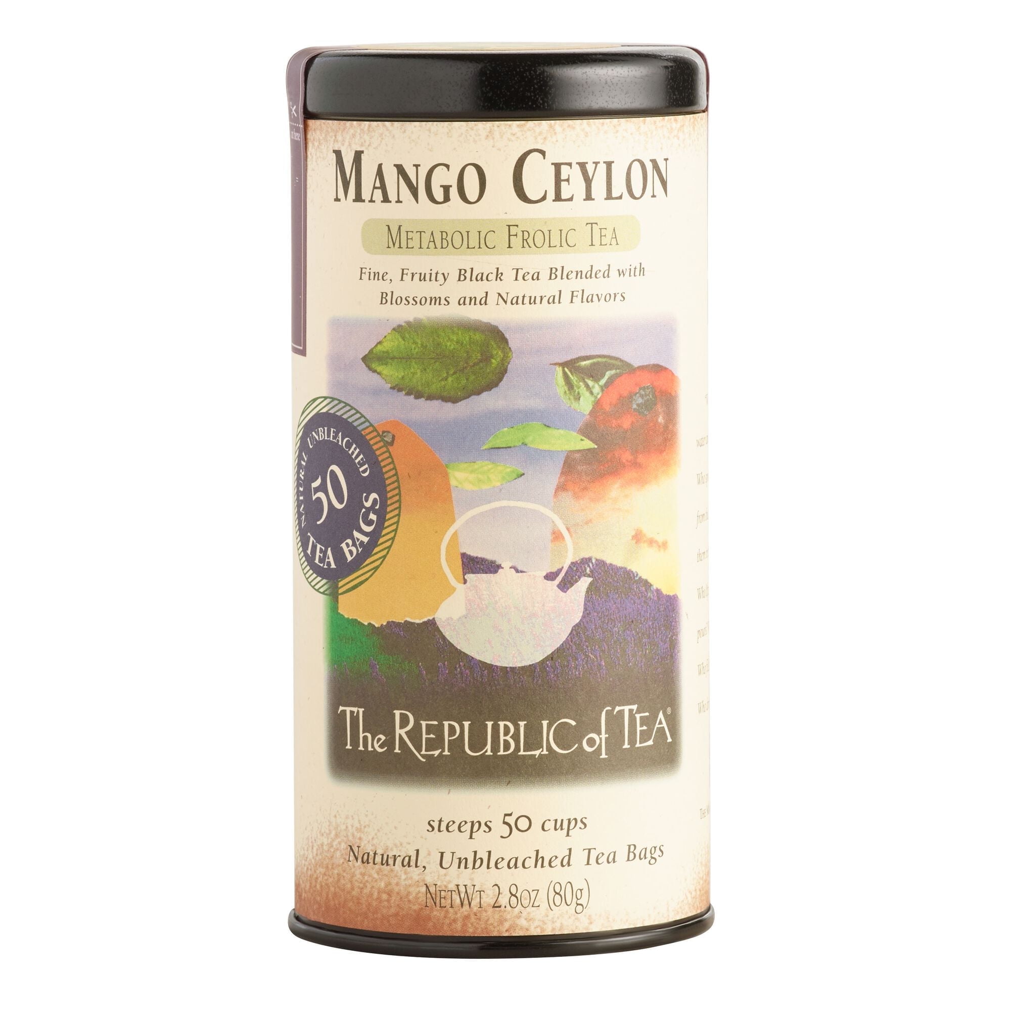 The Republic Of Tea Mango Ceylon Black Tea 2.8 oz. Pack of 3 - Walmart.com