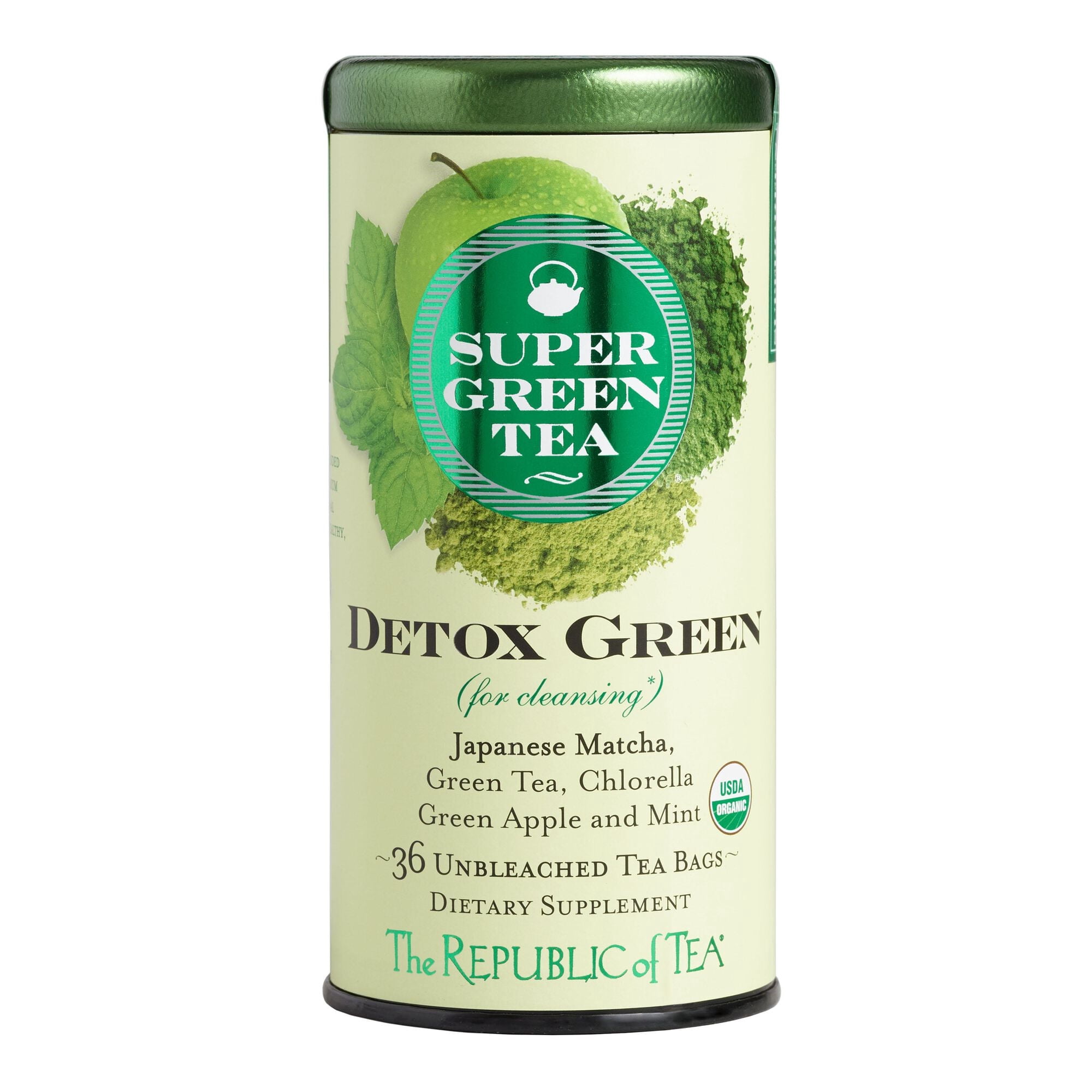 The Republic Of Tea SuperGreen Detox Green Tea 1.8 oz. Pack of 2 ...