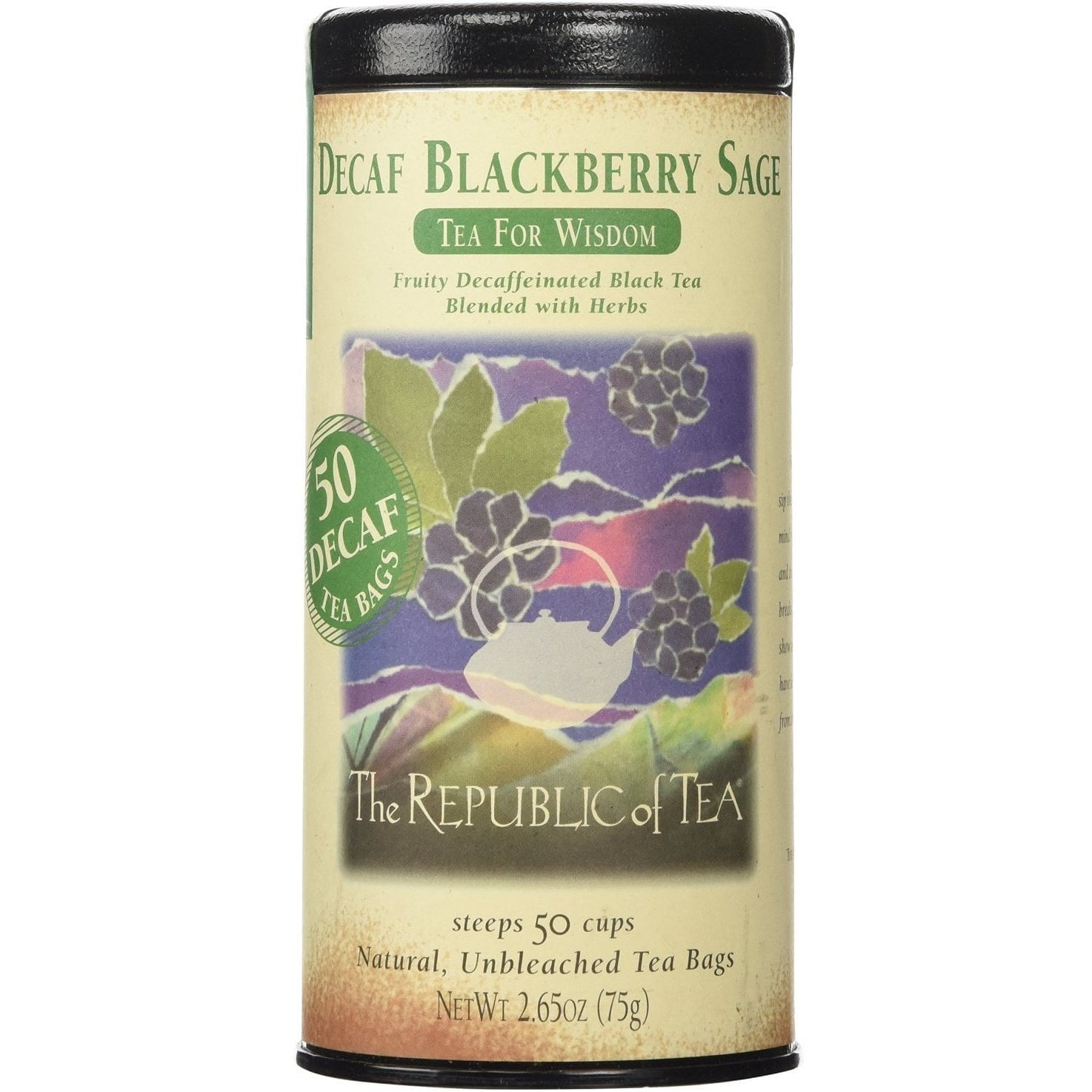 The Republic of Tea, Blackberry Sage Black Tea Bags, 50 ct - Enchanting ...