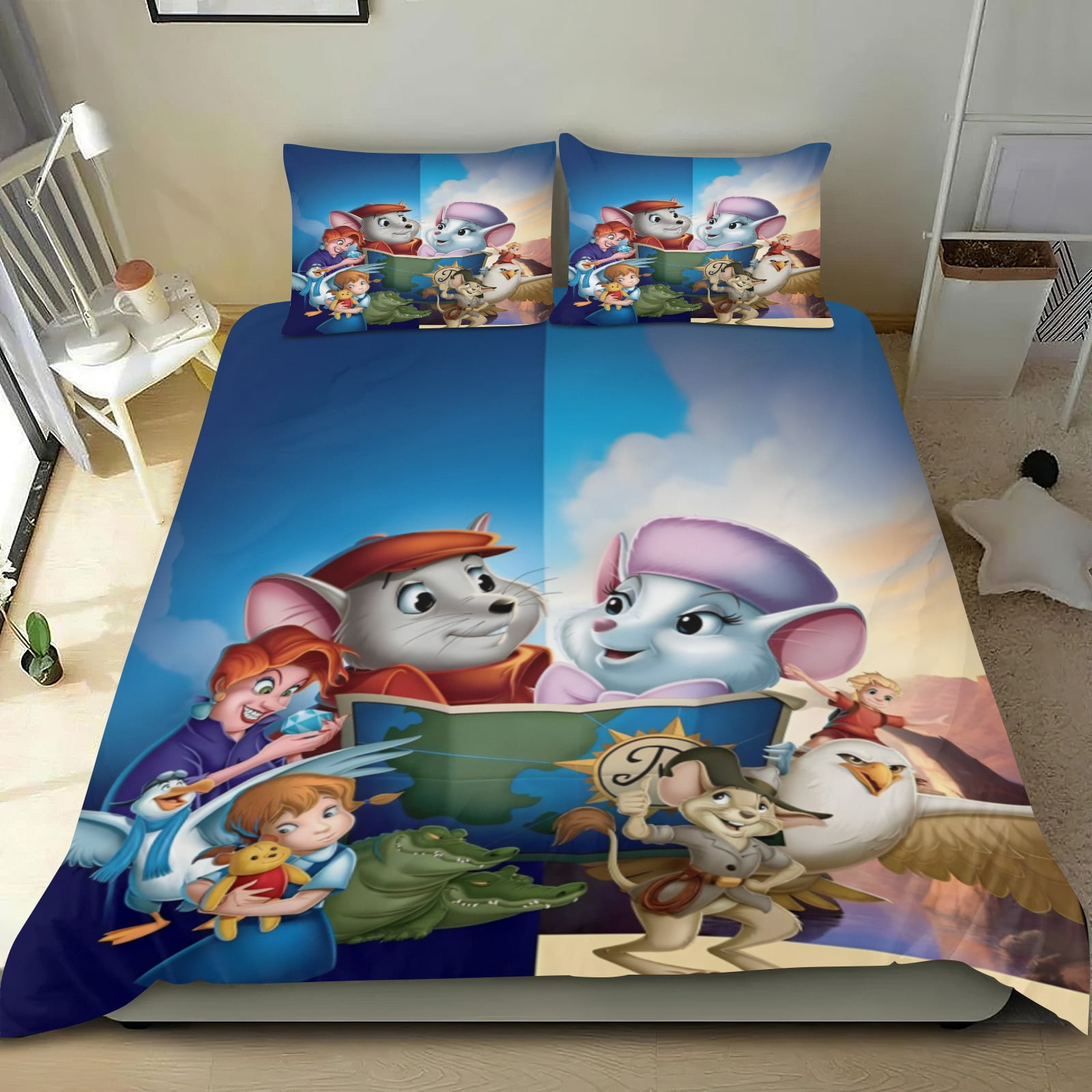 The Rescuers Down Under thin bedding set has an iconic print, Perfect for fans, it adds a ...