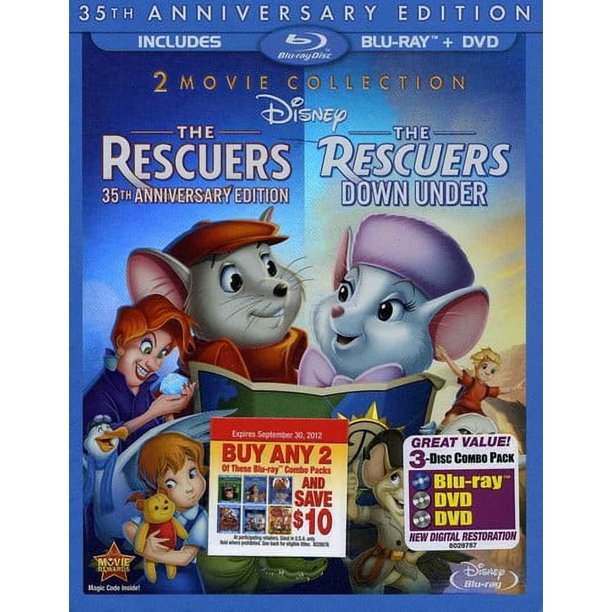 The Rescuers / The Rescuers Down Under (35th Anniversary Edition) (Blu ...