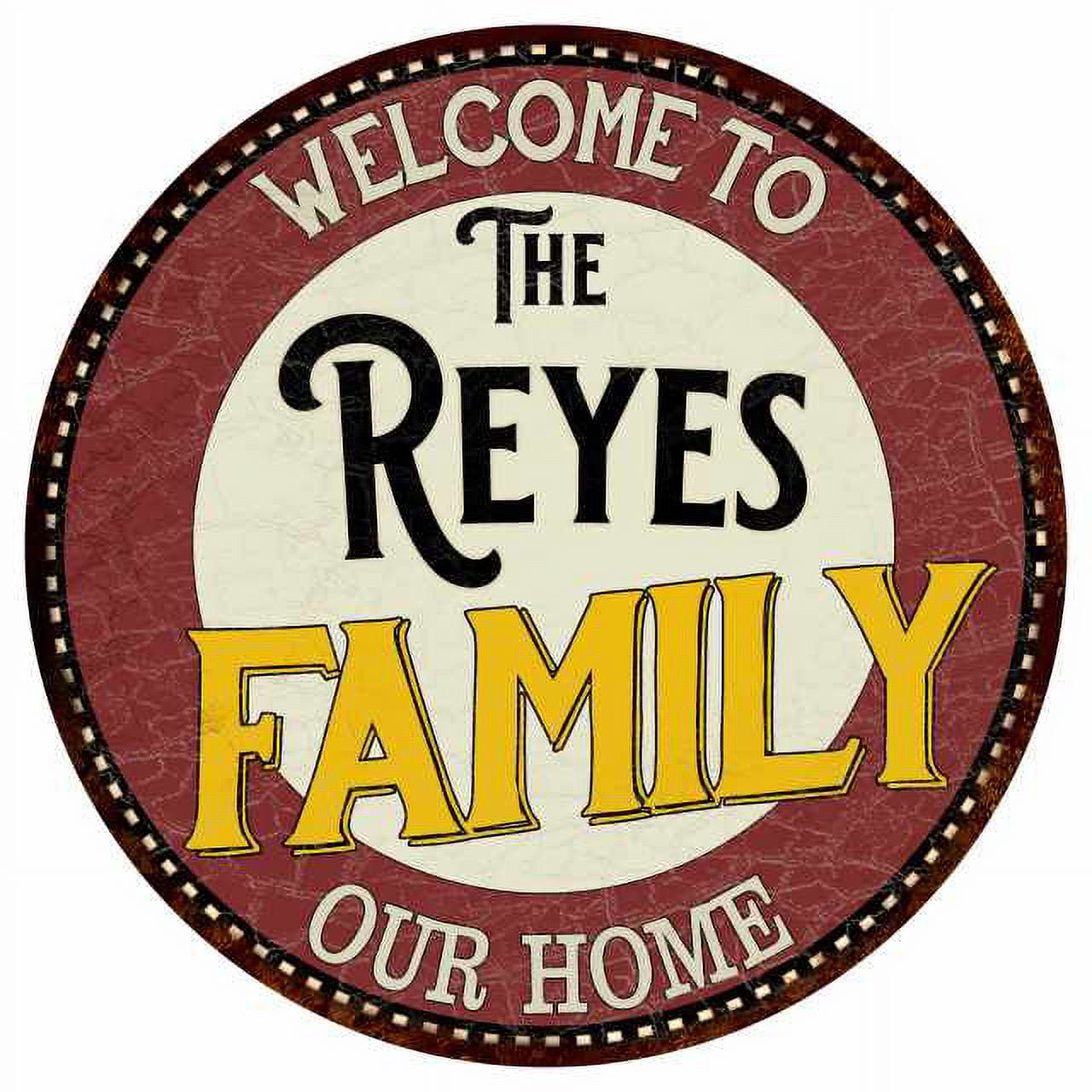 The Reyes Family 14" Round Metal Sign Kitchen Game Room Decor ...