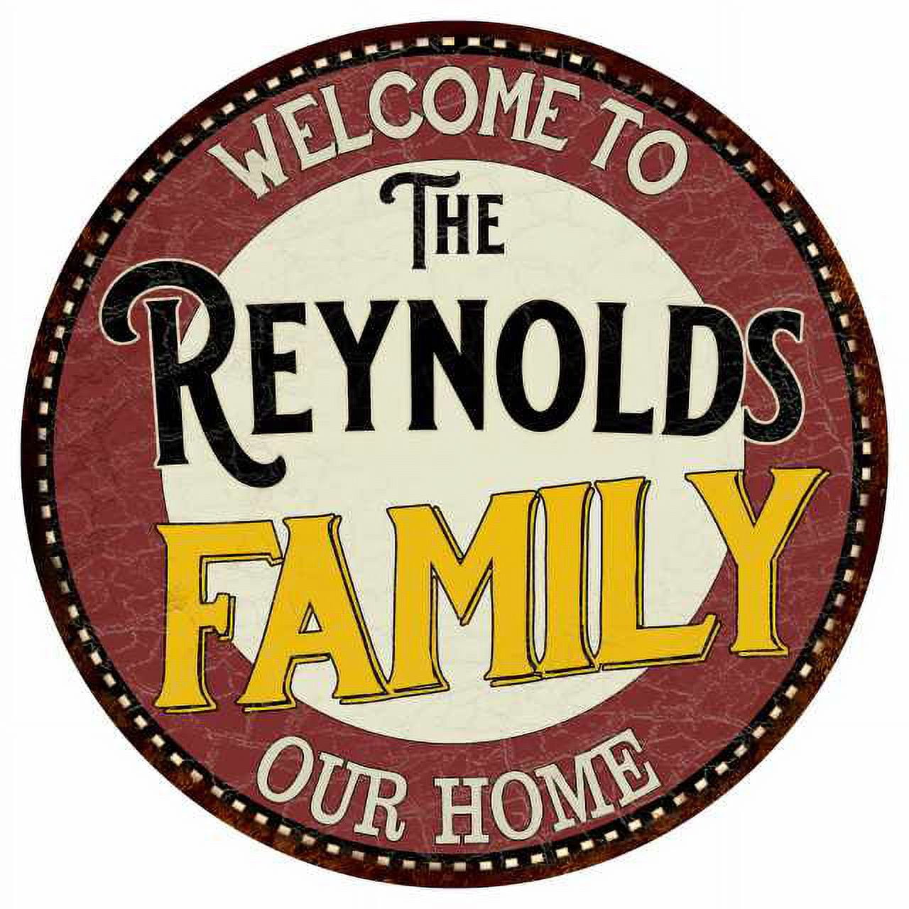 The Reynolds Family 12" Round Metal Sign Kitchen Game Room Décor ...