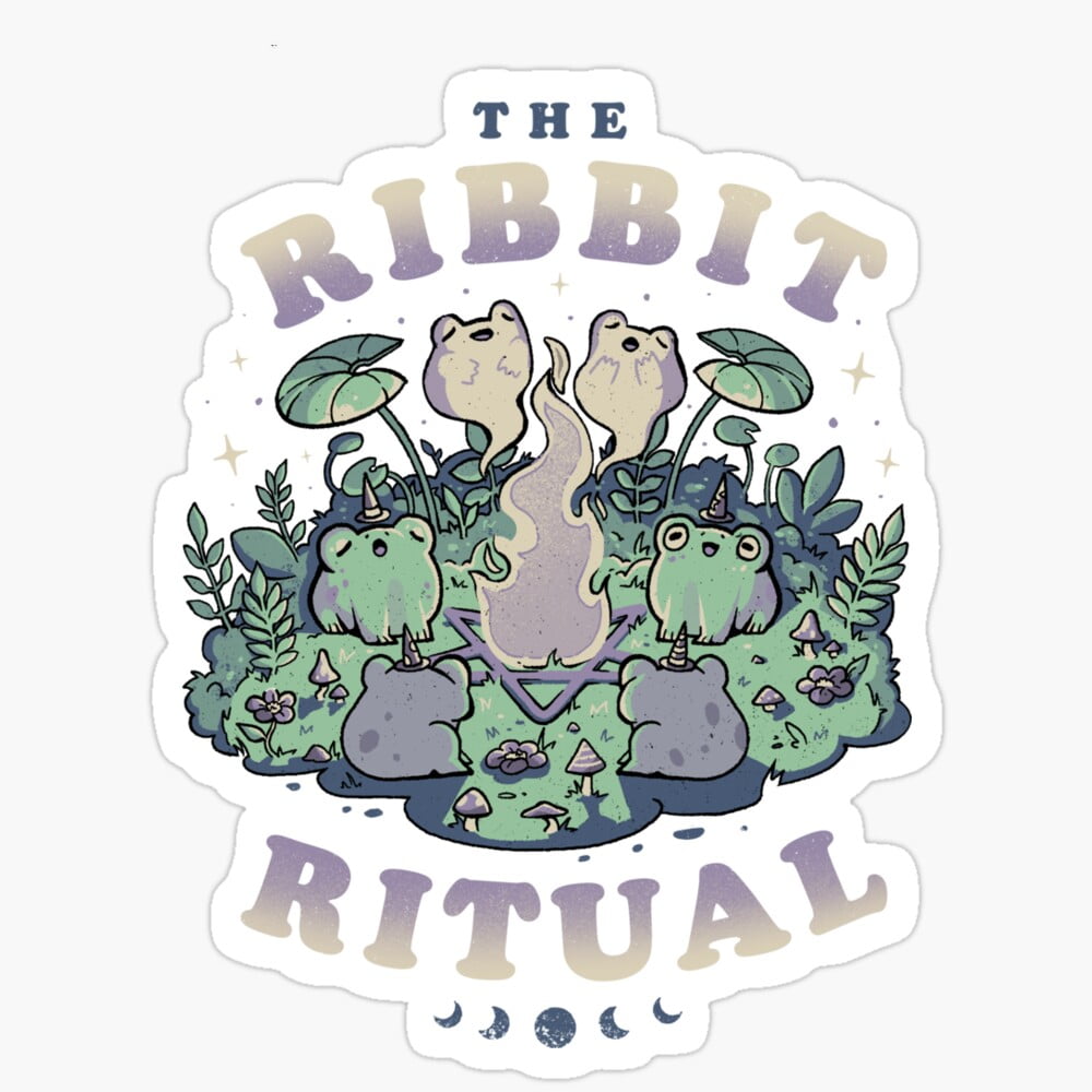 DOPASTICKER The Ribbit Ritual - Cute Frog Magic Gift Decorative Laptop ...