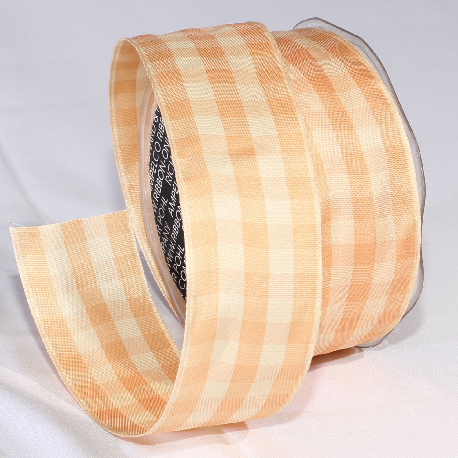 The Ribbon People Beige and Ivory Gingham Wired Woven Edge Craft Ribbon ...