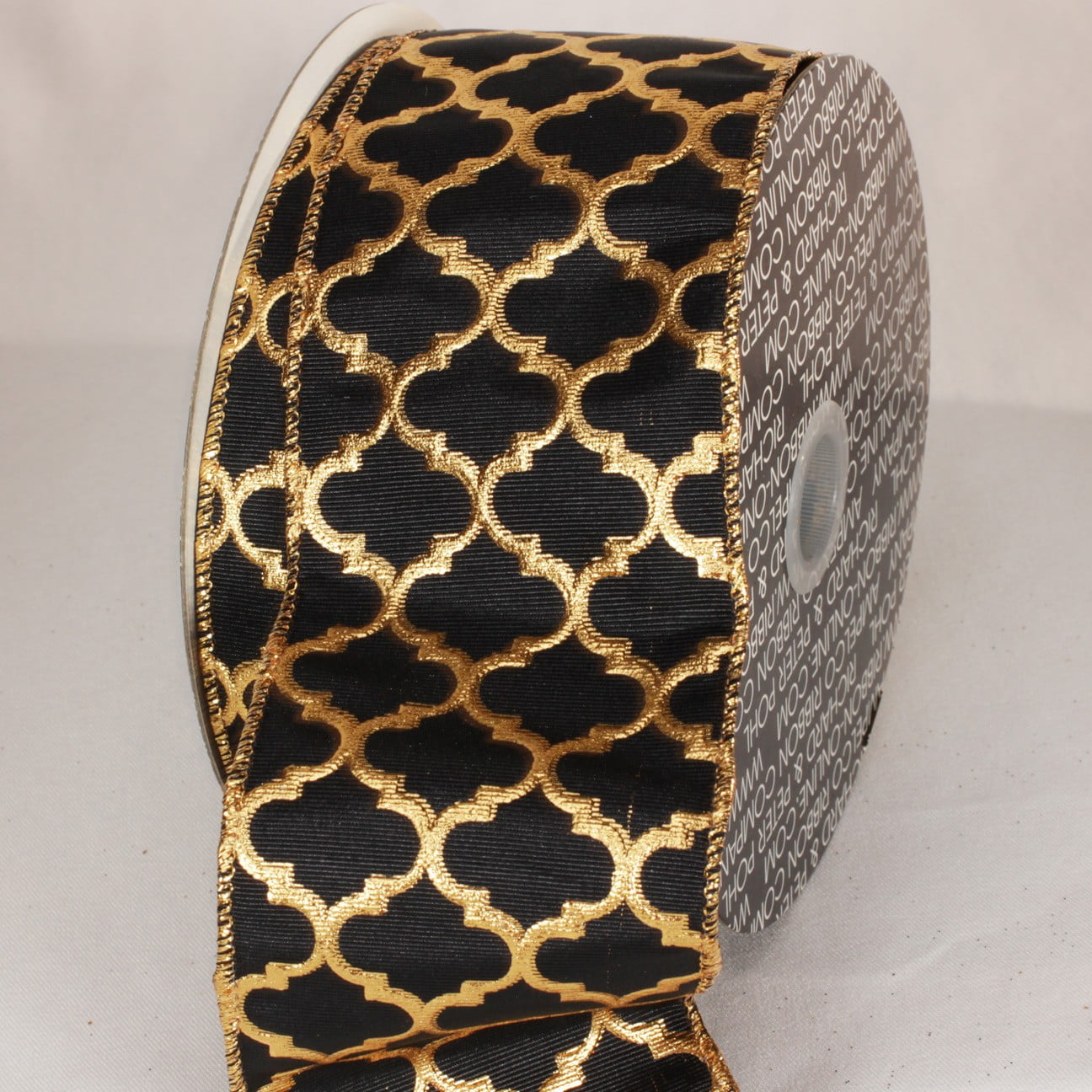The Ribbon People Black and Gold Wired Craft Ribbon 3" x 20 Yards ...