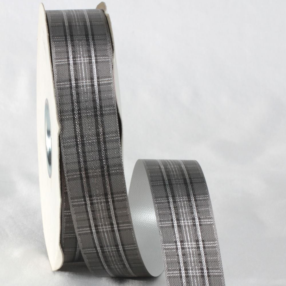 The Ribbon People Black and Gray Plaid Ribbon 1.2" x 110 Yards ...