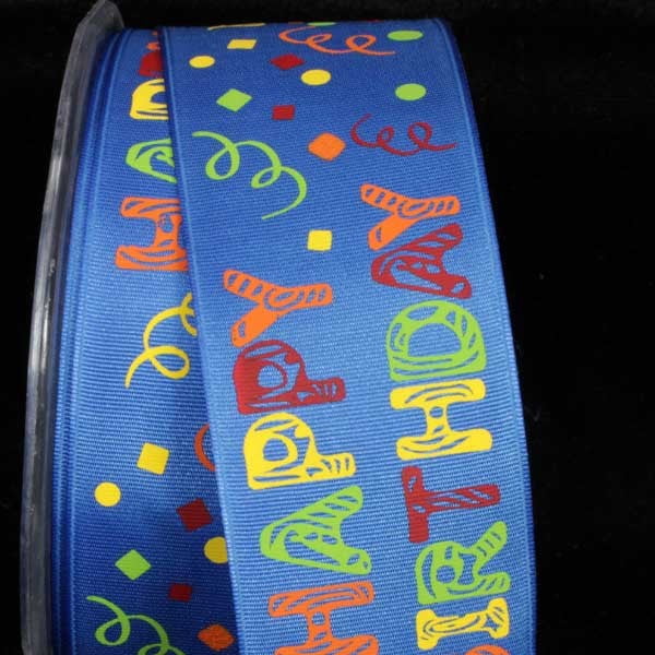 The Ribbon People Blue "Happy Birthday" Wired Craft Ribbon 1.5" x 27 ...