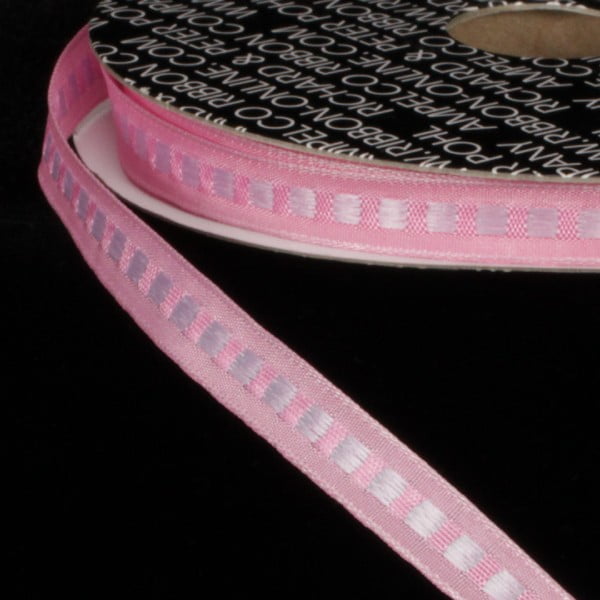 The Ribbon People Blush Pink Mini Blocks Woven Wired Craft Ribbon 0.25 ...
