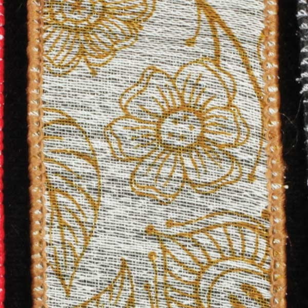 The Ribbon People Brown Vintage Garden Floral Wired Craft Ribbon 1.5" x ...
