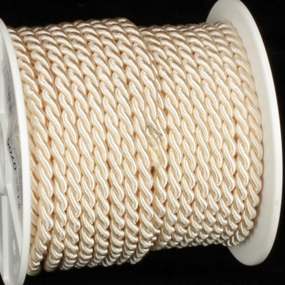 The Ribbon People Cream White Braided Cording Craft Ribbon 0.25" x 27 ...