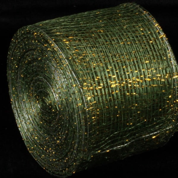 The Ribbon People Forest Green and Gold Wired Sinamay Abaca Fiber ...