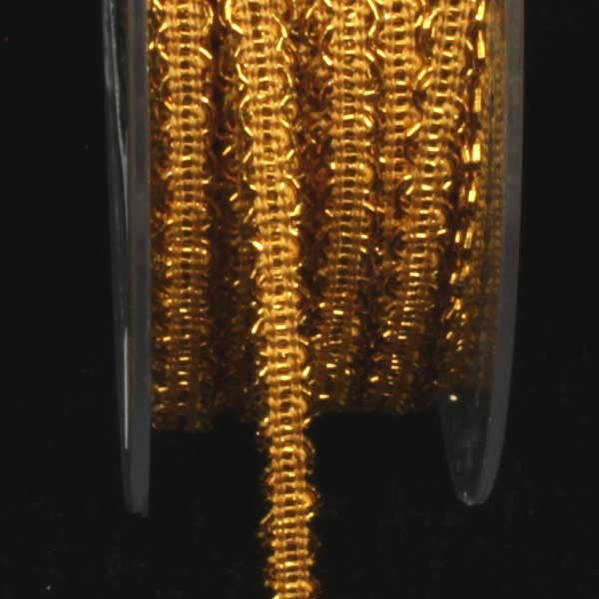 The Ribbon People Gold Metallic Looped Braid Craft Ribbon .25" x 88 ...