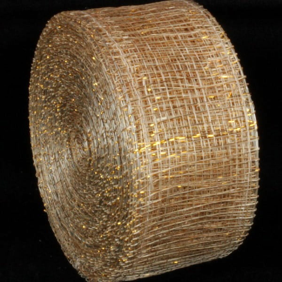 The Ribbon People Gold Wired Sinamay Abacá Fiber Ribbon 2" x 64 Yards ...