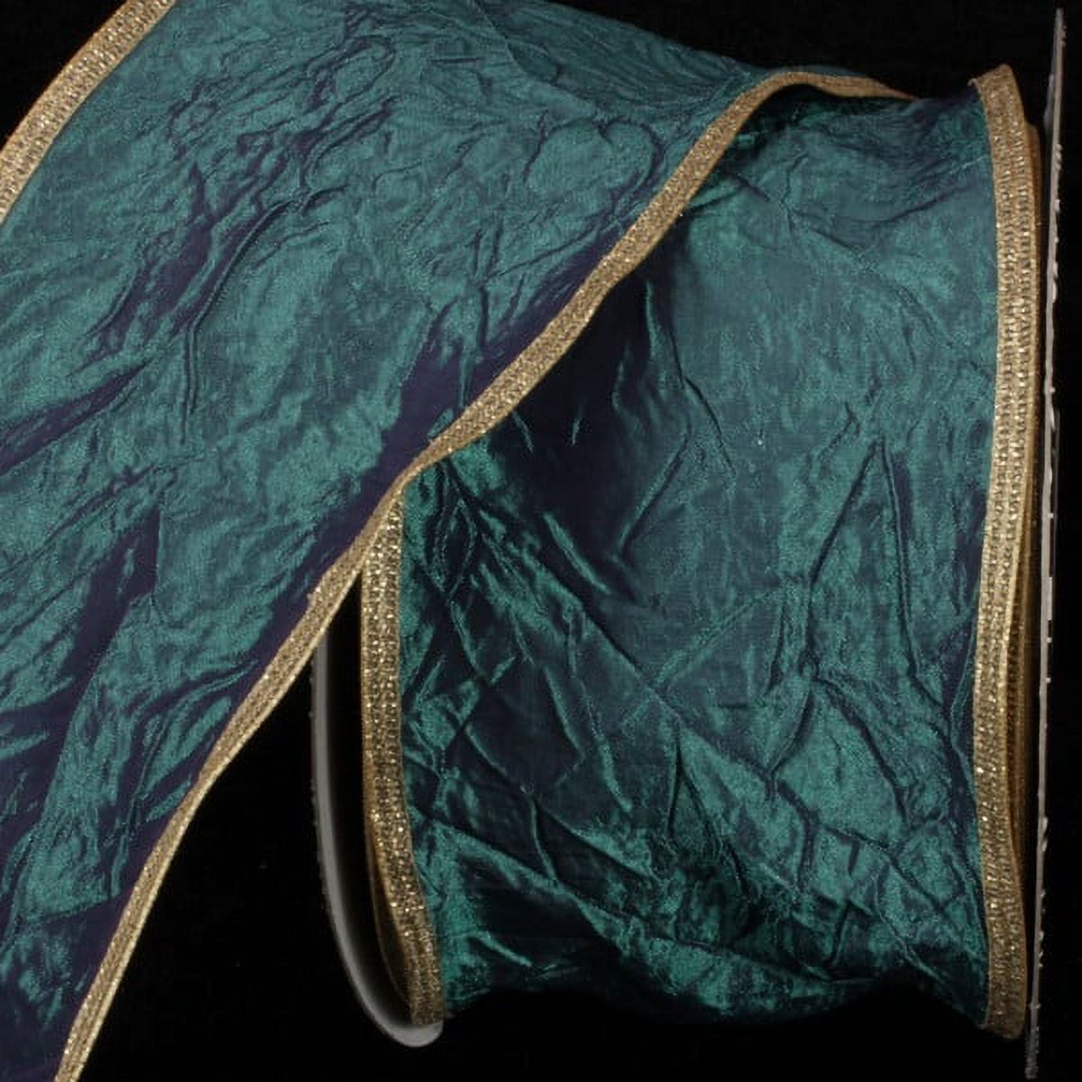 The Ribbon People Gold and Teal Blue Crinkled Wired Craft Ribbon 3" x ...