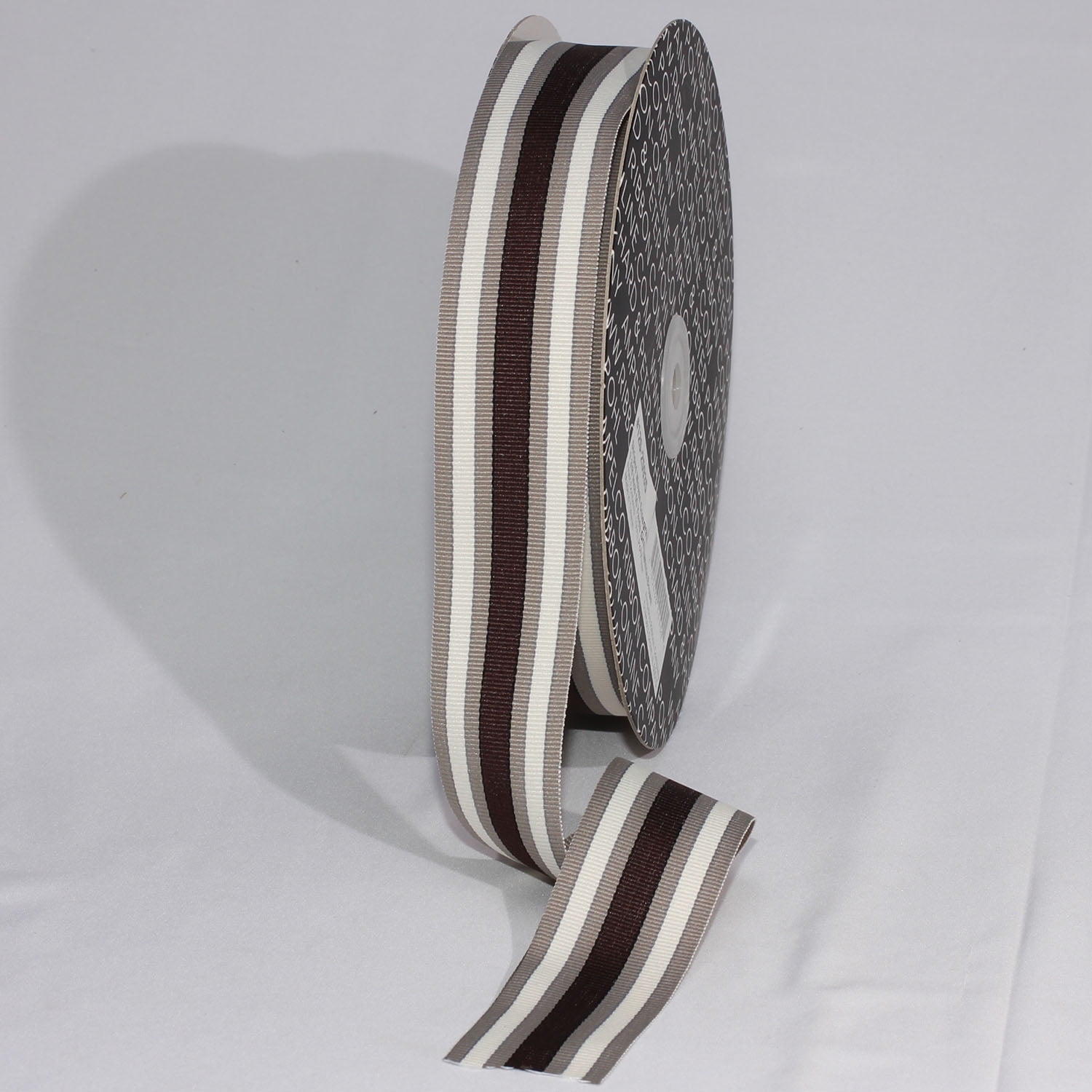 The Ribbon People Gray and Brown Striped Woven Grosgrain Craft Ribbon 1 ...