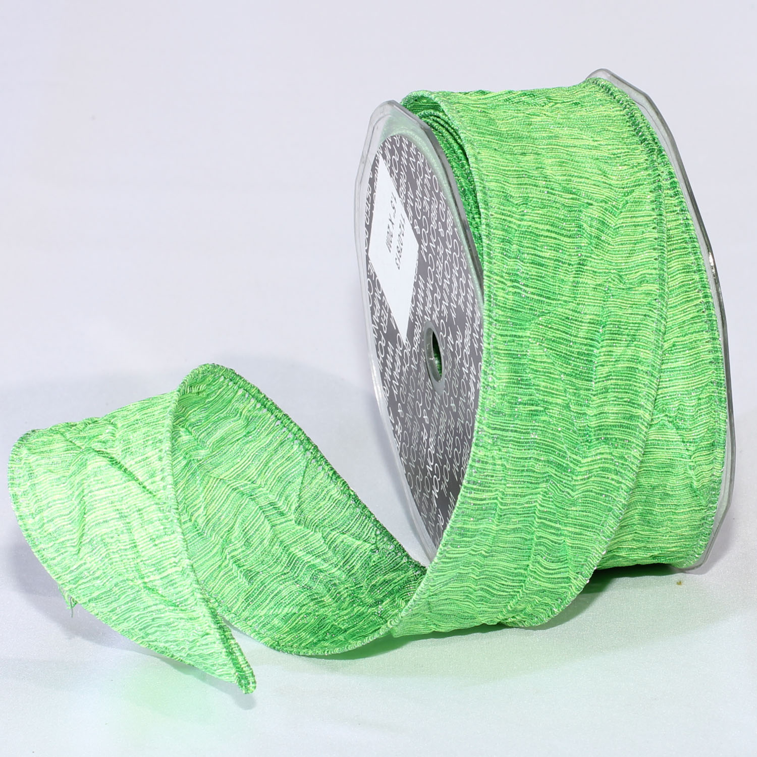 The Ribbon People Green Silky Crinkle Wired Edge Craft Ribbon 1.5" x 44 ...
