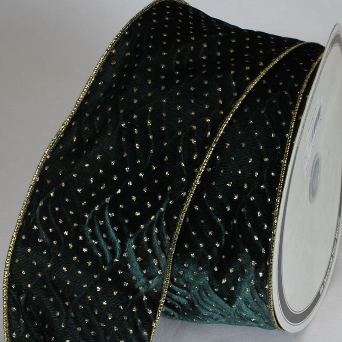 The Ribbon People Hunter Green Polka Dotted Wired Craft Ribbon 4" x 20 ...