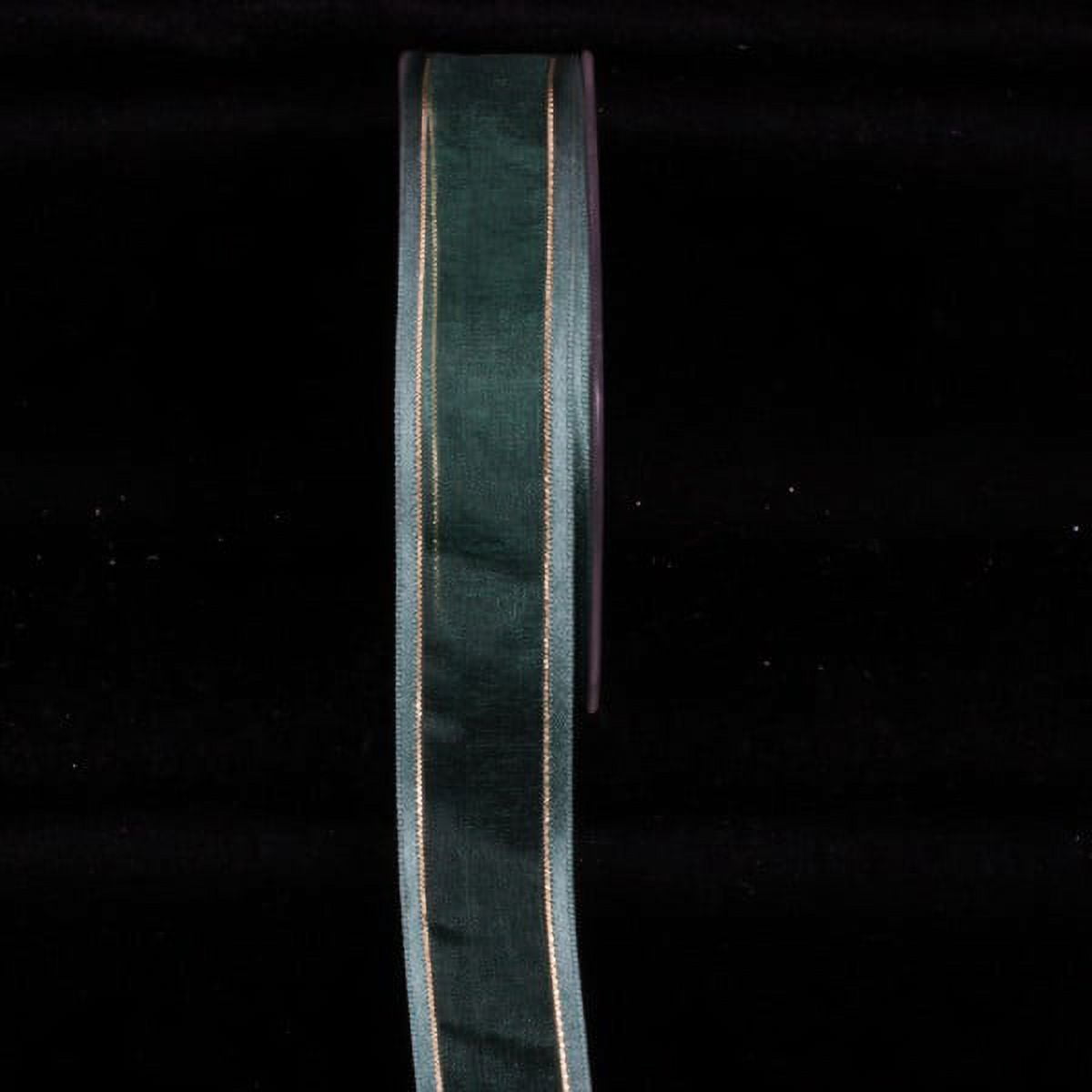 Hunter Green and Gold Edged Craft Ribbon Trim with Gold Setting 1" x 60 ...