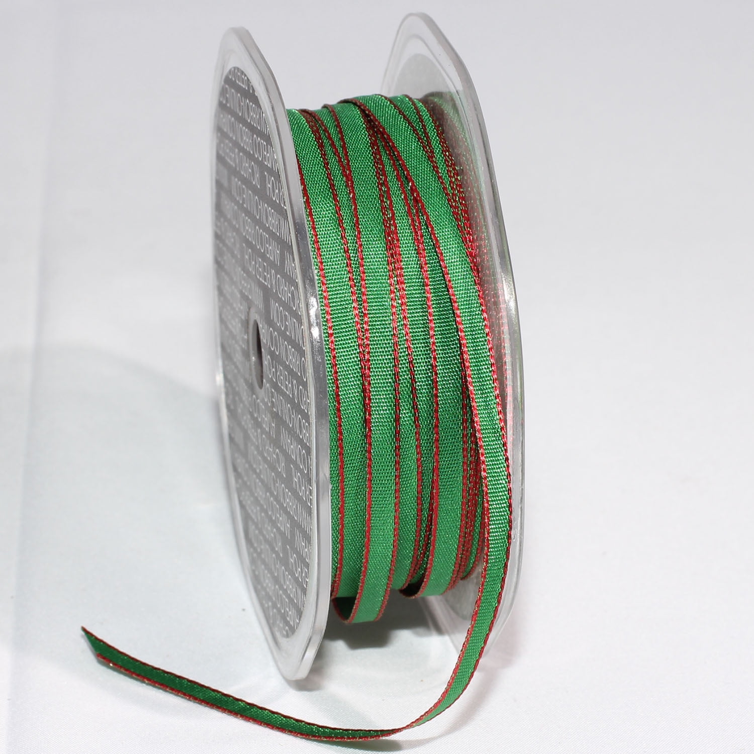 The Ribbon People Hunter Green and Shimmering Red Solid Narrow Edge ...