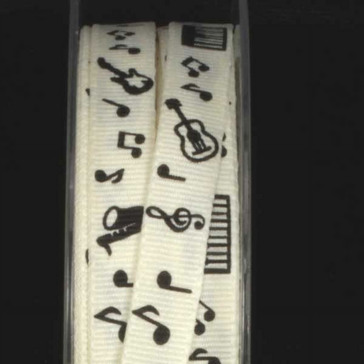 The Ribbon People Ivory Cream Instrument Print Craft Ribbon .25" x 108 ...