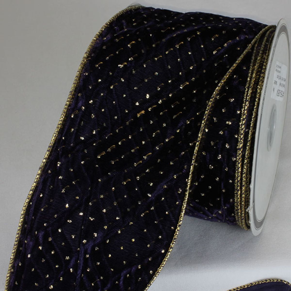 The Ribbon People Navy Blue Polka Dotted Wired Craft Ribbon 4" x 20 ...